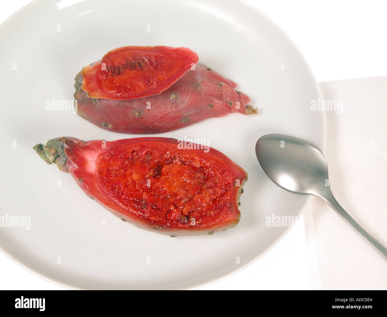 eating the Cactus fruit Opuntia ficus dessert Stock Photo - Alamy