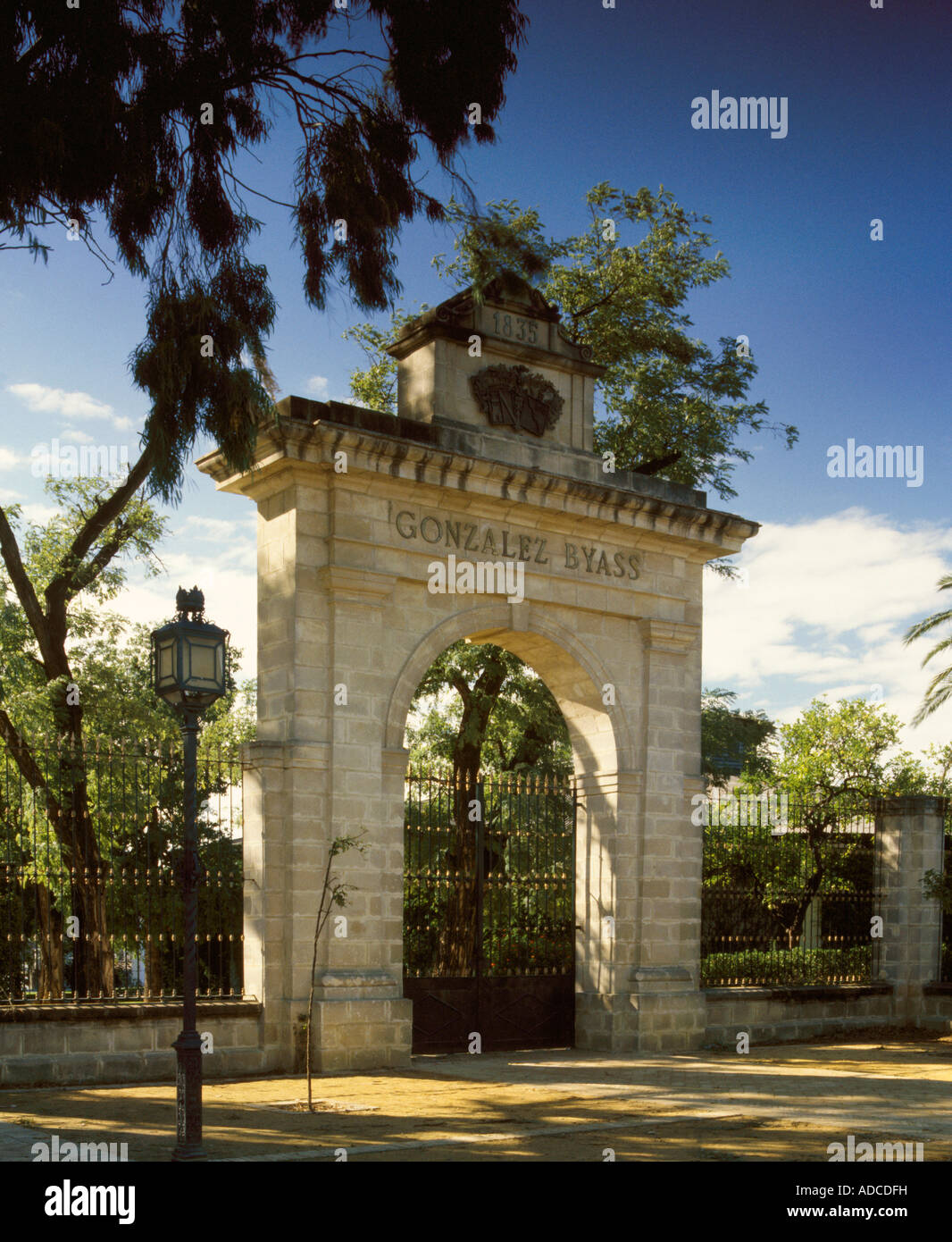 Archway in the wall around the bodegas of Gonzalez Byass Jerez ...