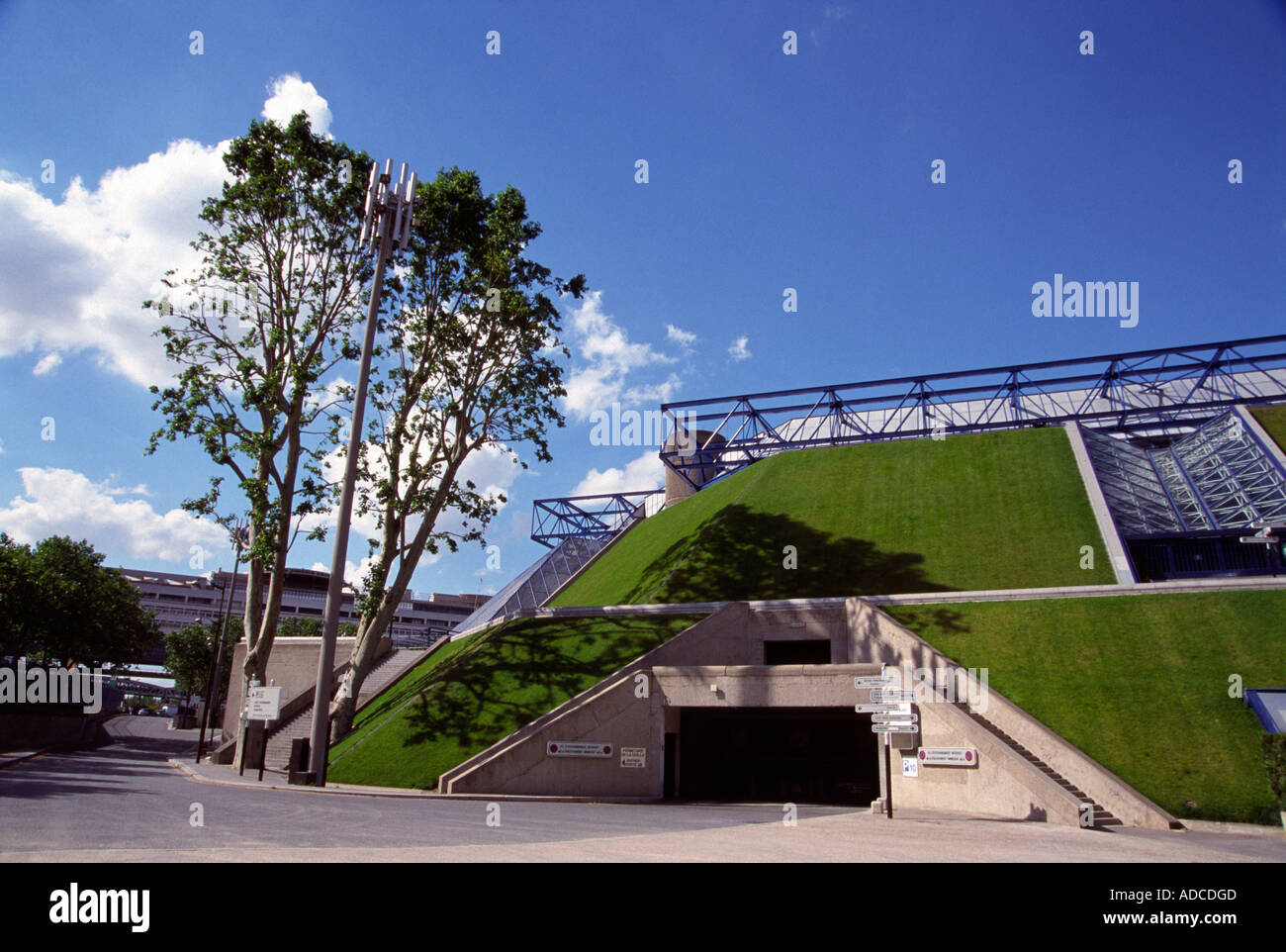 Exterior view of the entrance into the sports stadium at Bercy, a ...