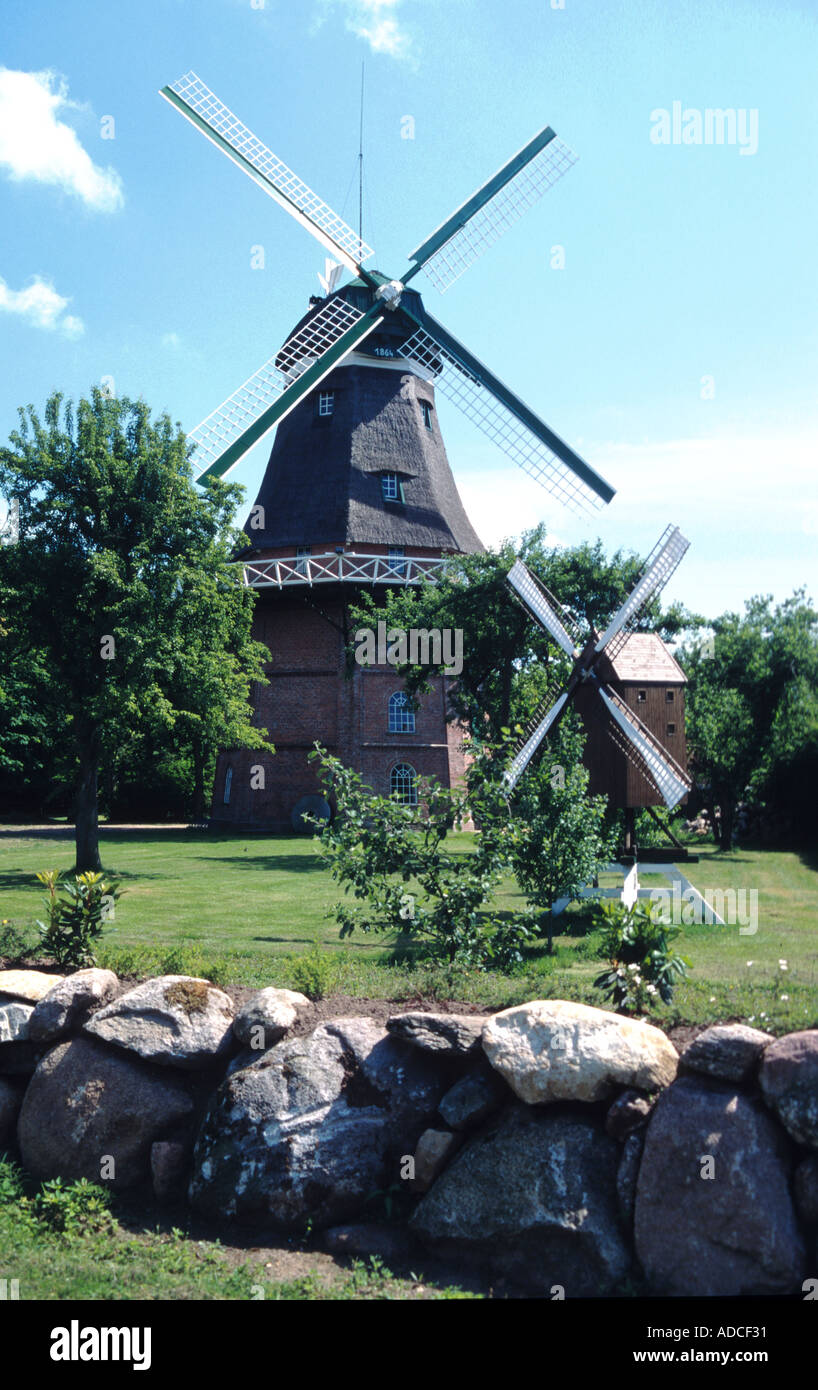 Germany Lower Saxony Cuxhafen district windmill at Schiffdorf Stock ...