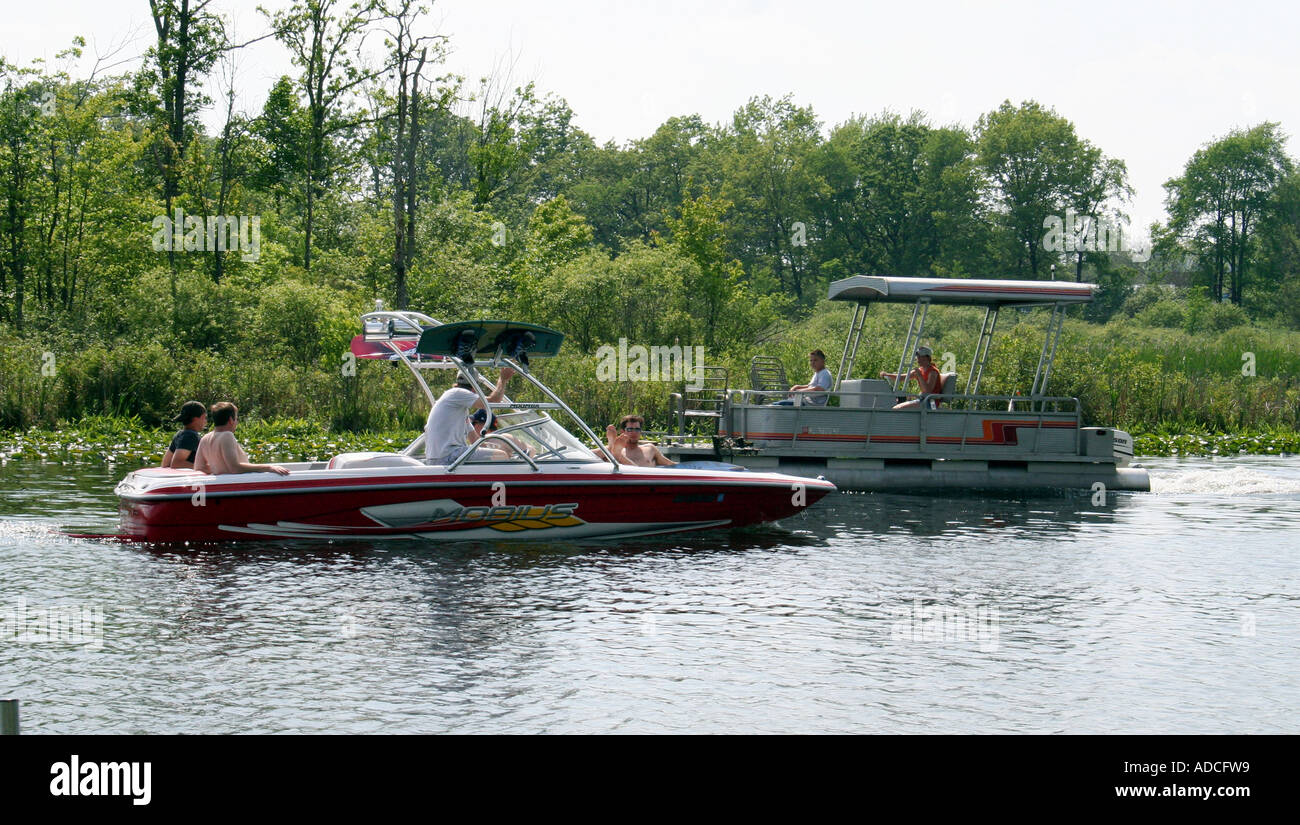 Two boats in a lake Stock Photo - Alamy