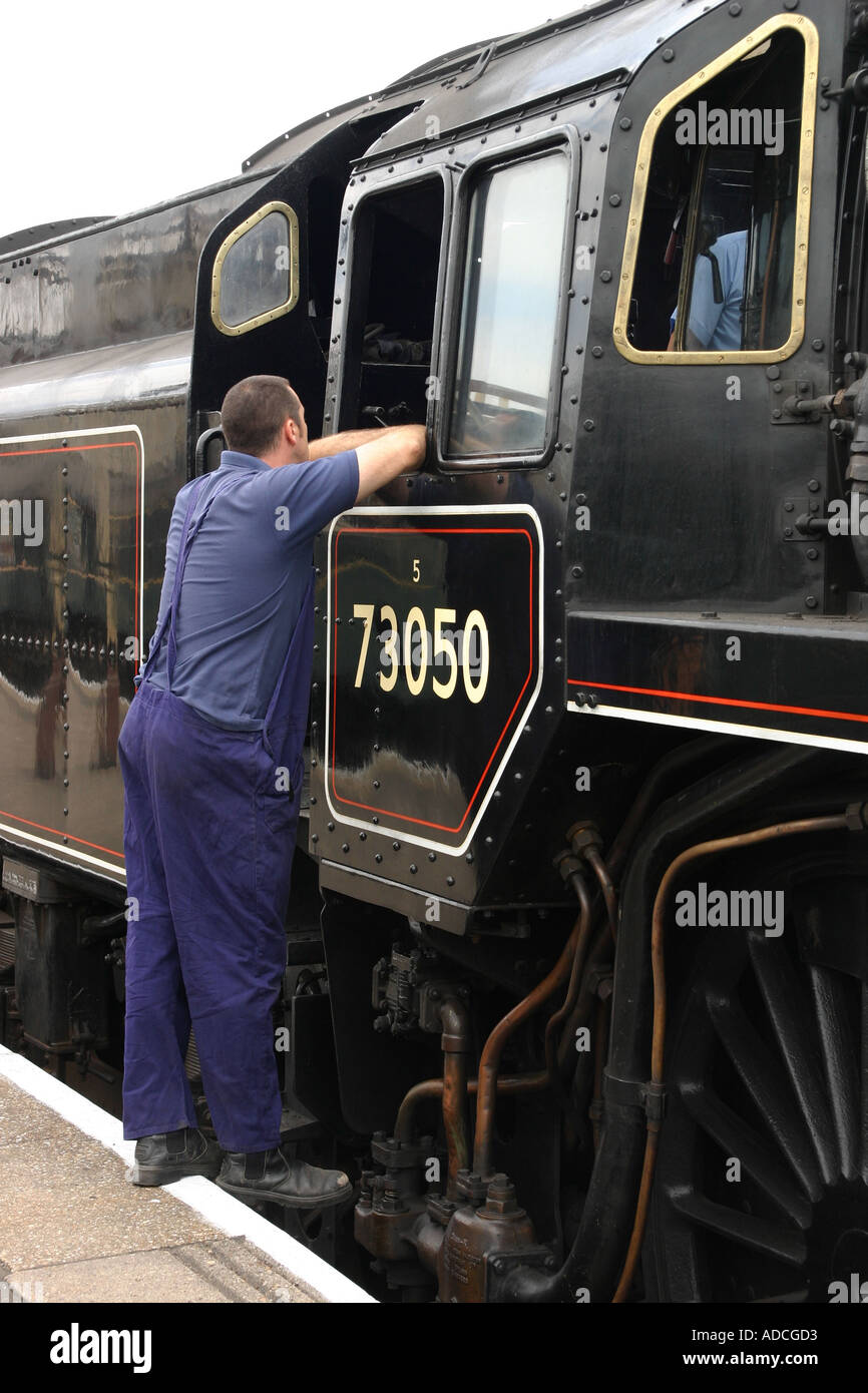 Steam Locomotive and Driver Stock Photo - Alamy