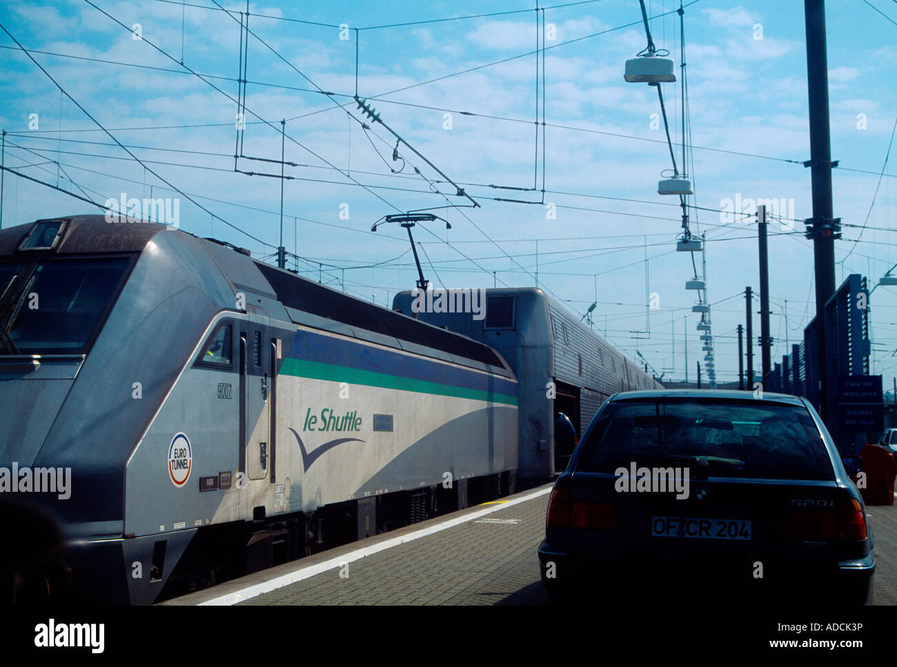 Folkestone Eurotunnel Cars Boarding Shuttle Eurotunnel Stock Photo - Alamy