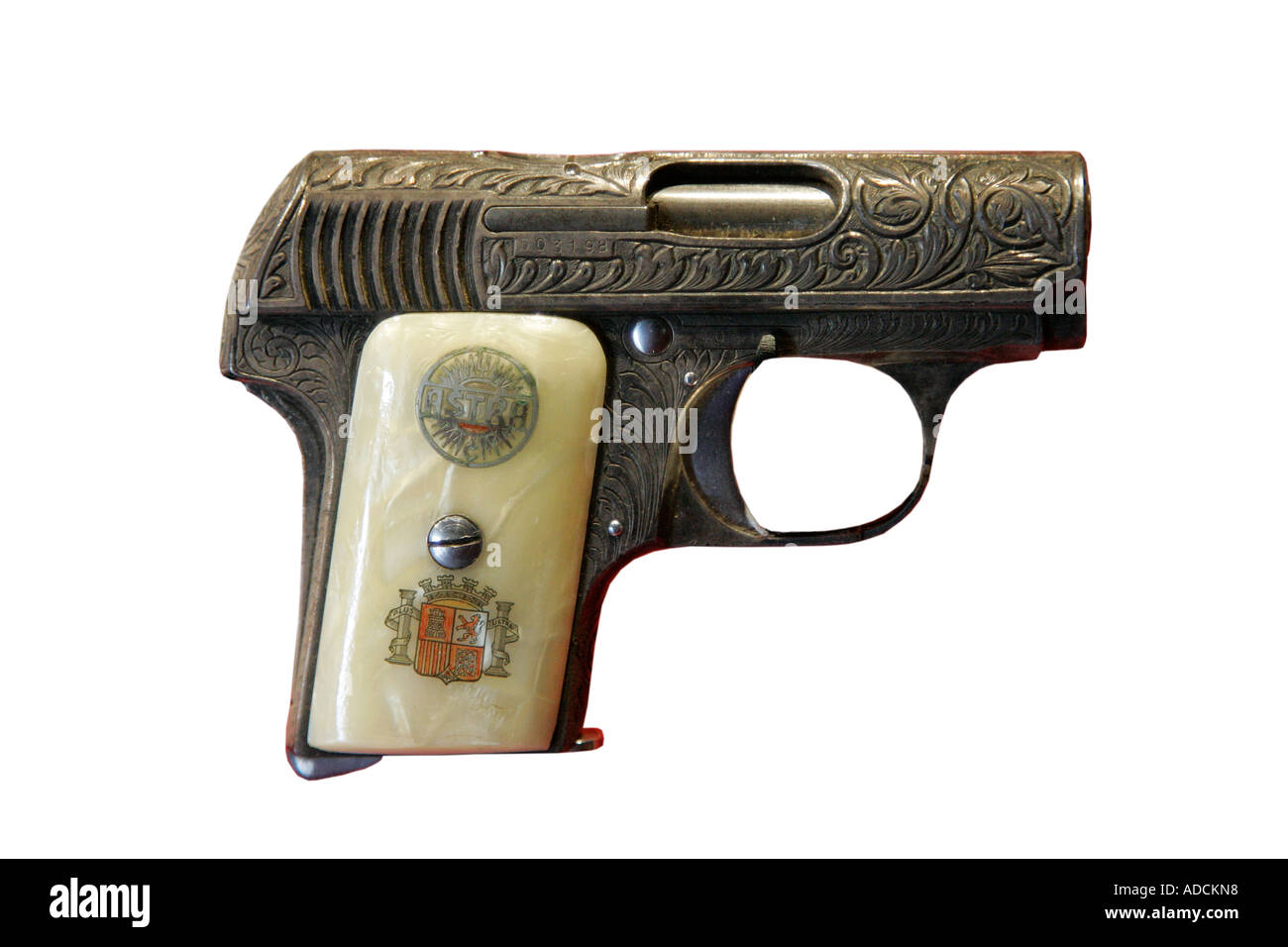 antique old fashioned pistol armory firearm trigger shoot white ...