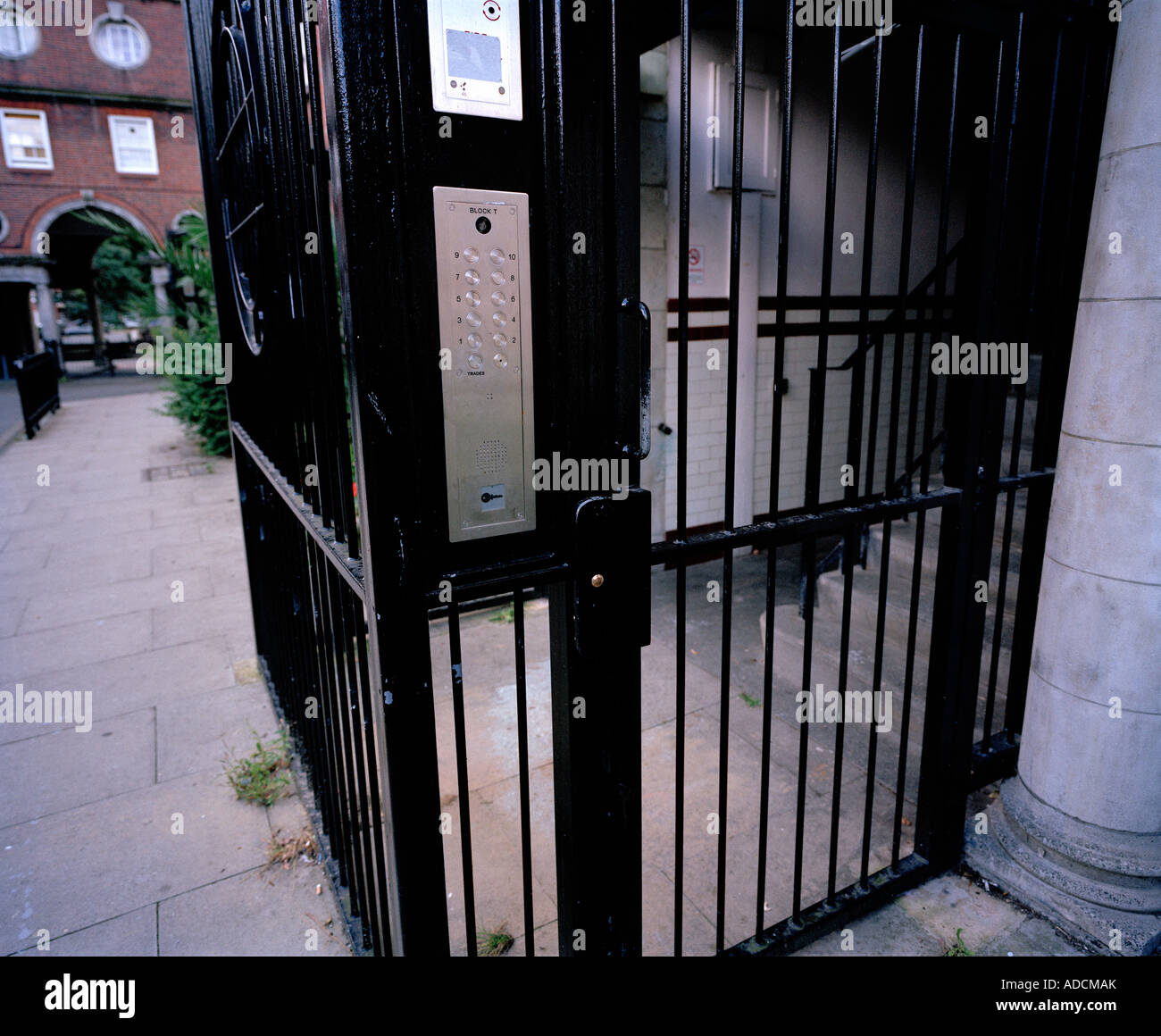 Security cage attached to a block of flats, Hammersmith, London, W6 ...