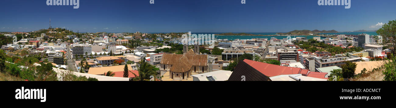 Panoramic view of Noumea city which is the capital of New Caledonia in ...