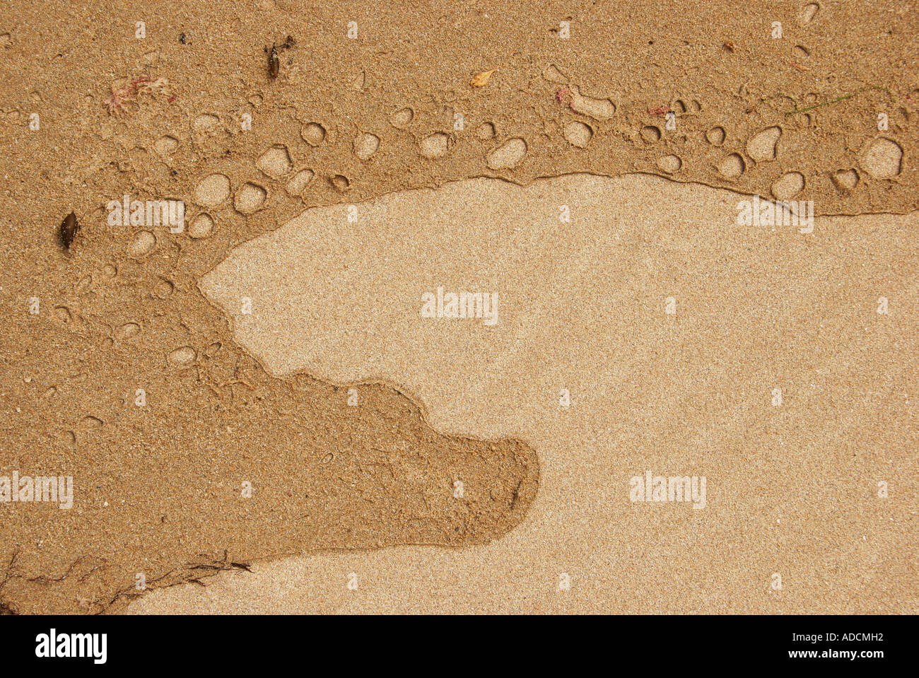Natural patterns created by the sea on a sandy beach in Victoria ...