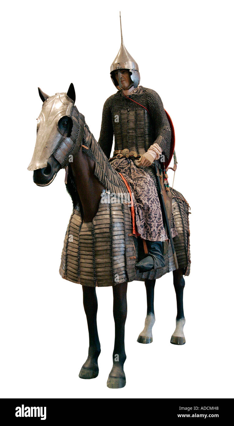 Medieval knight trooper action cavalryman horseman rider equestrian ...