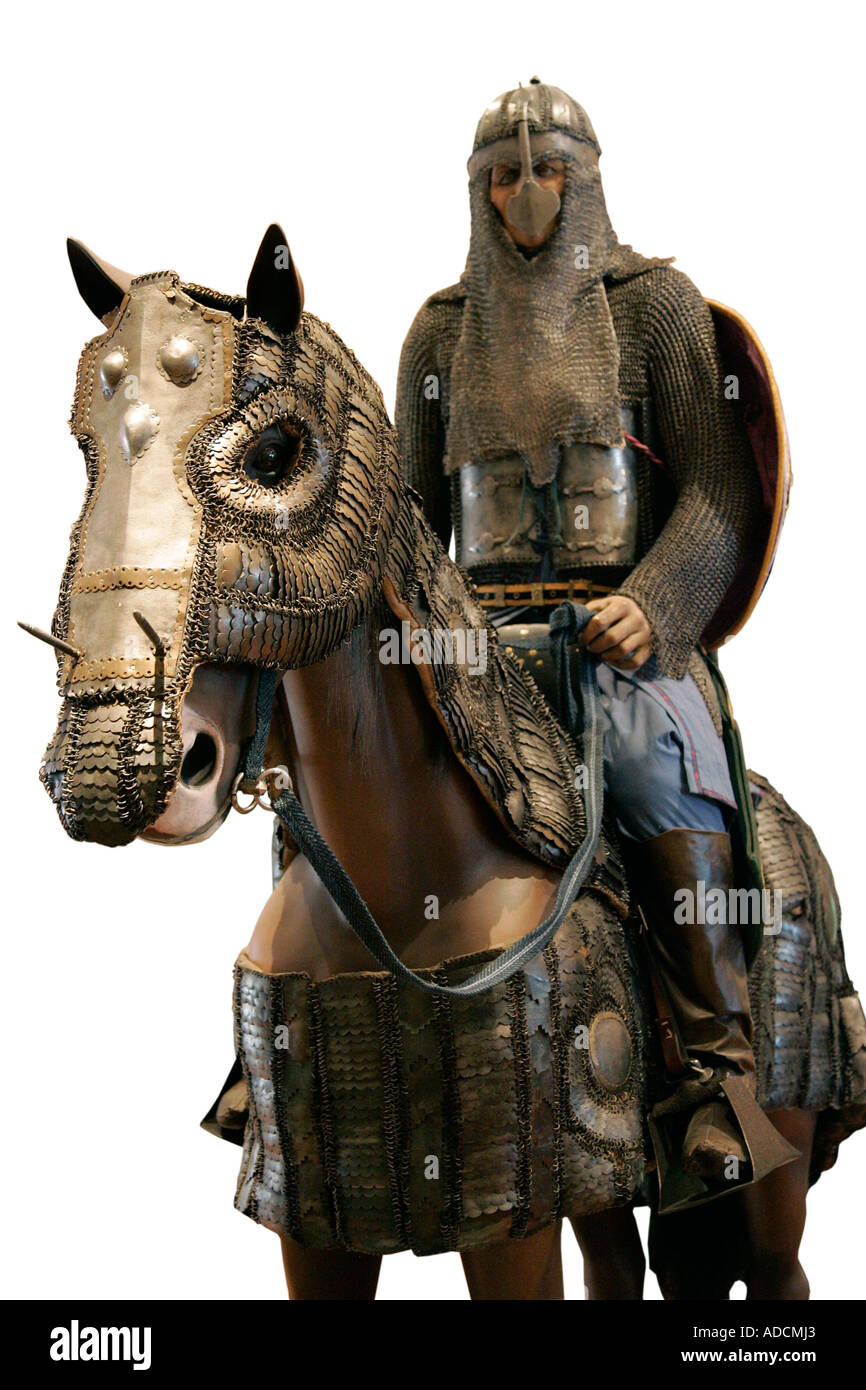 Medieval knight trooper action cavalryman horseman rider equestrian ...