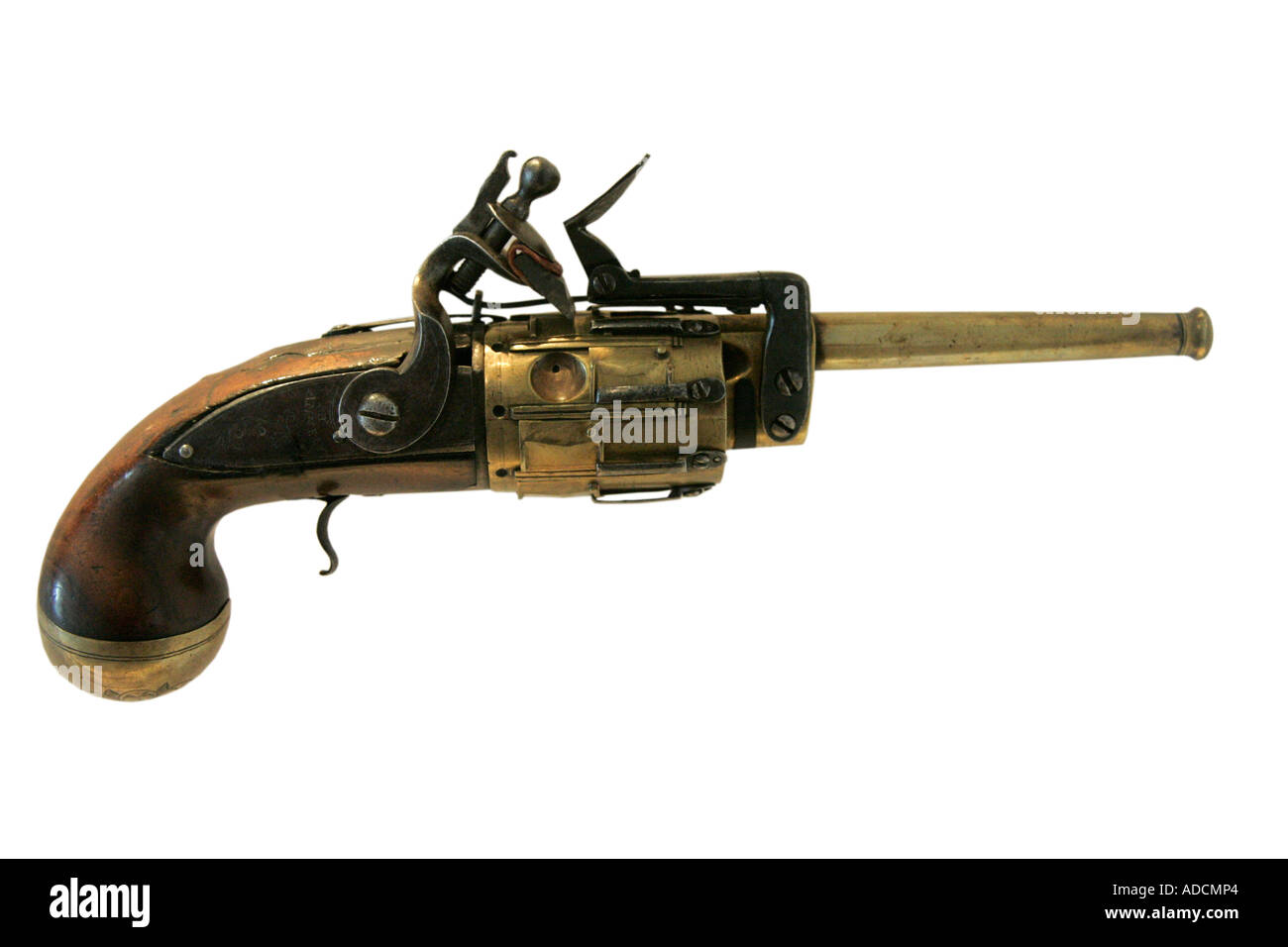 antique old fashioned pistol armory firearm trigger shoot white ...