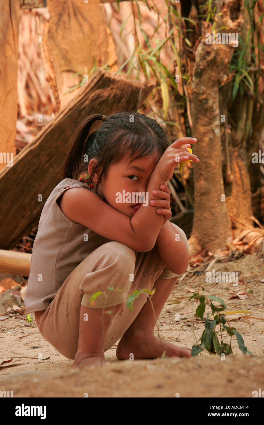 Lao girl at Baw village on the Mekong river, Laos Stock Photo - Alamy