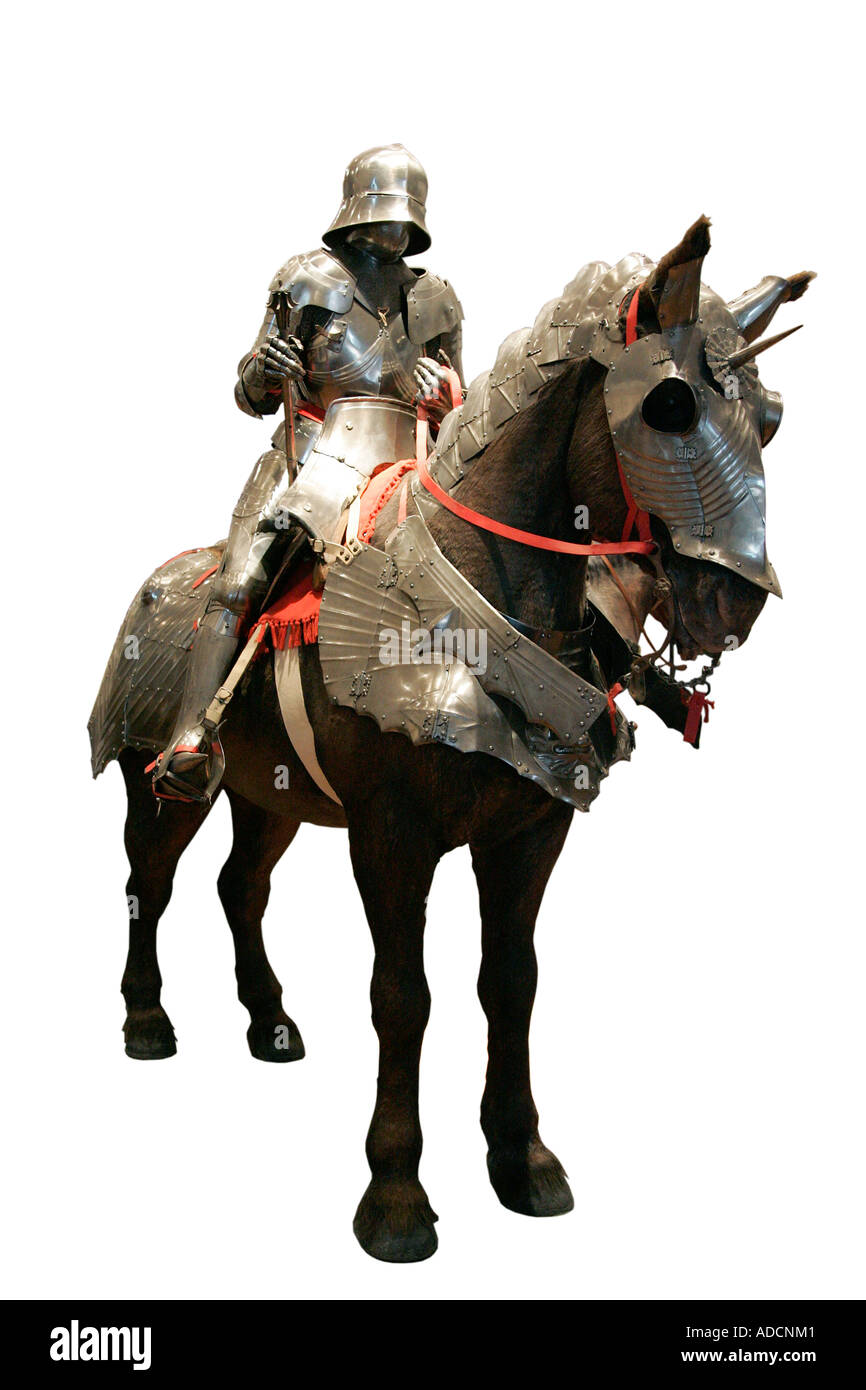 Medieval knight trooper action cavalryman horseman rider equestrian ...