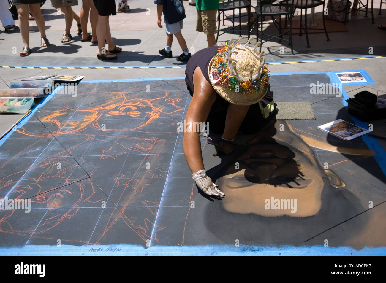Pasadena Chalk Painting Festival at Paseo Colorado CALIFORNIA Stock ...