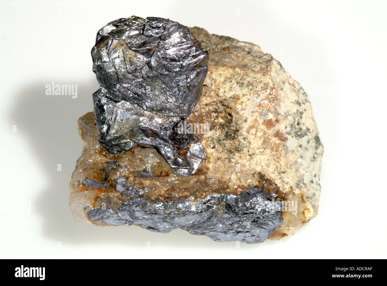 Mineral Molybdenite, Molybdenite crystals on granite. Taehwa mine ...