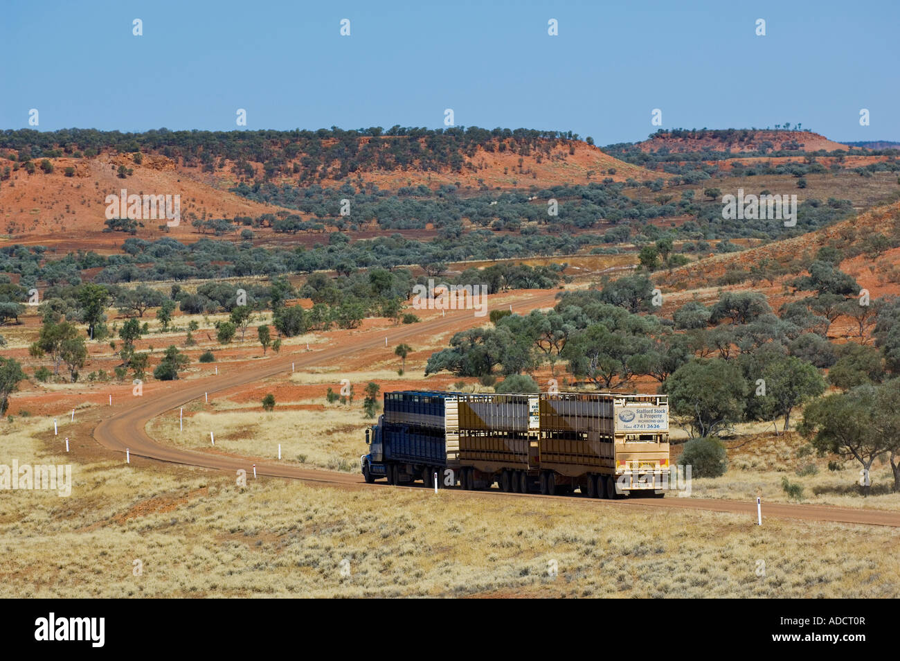 Road train below Cawnpore Lookout in the Lilyvale Hills western ...