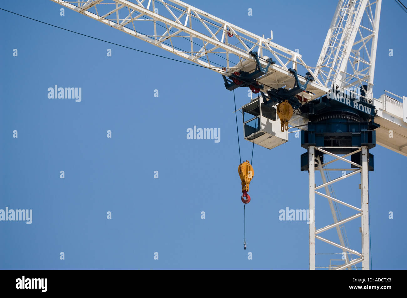 Construction crane Detail of operation cabin Stock Photo - Alamy