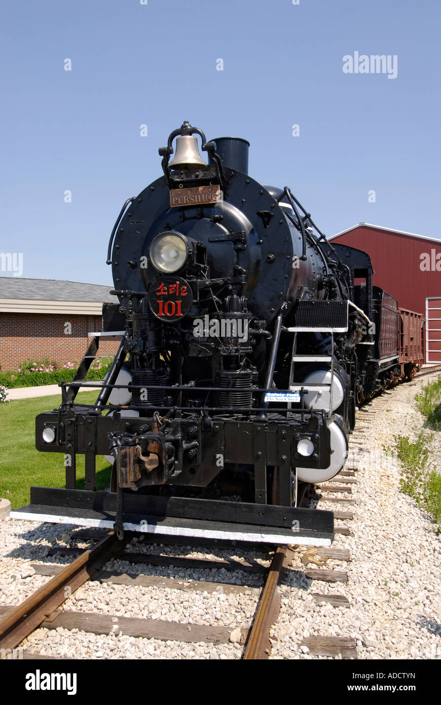 Steam powered locomotive at the National Railroad Museum at Green Bay ...