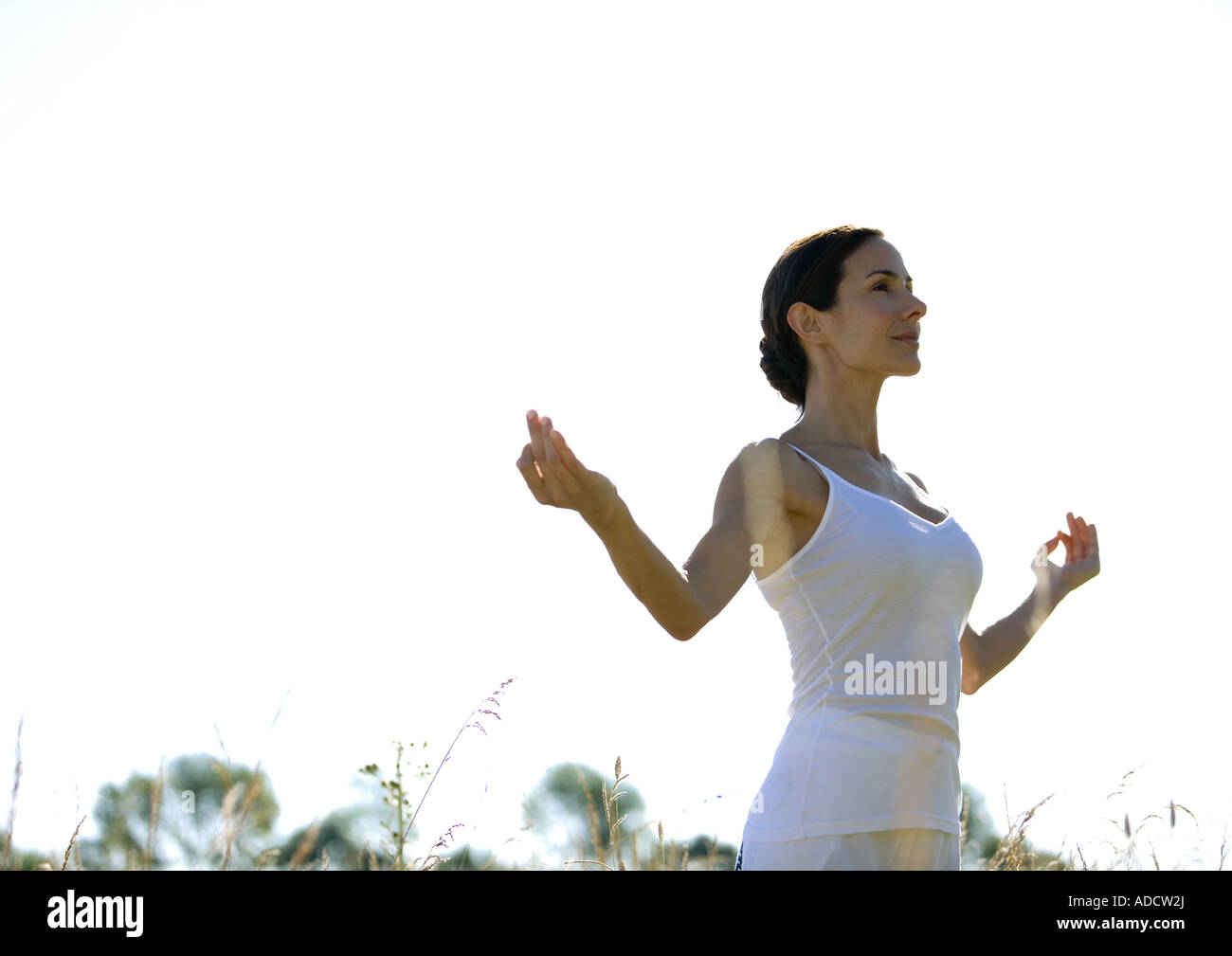 Silhouette woman arms up, cut out hi-res stock photography and images ...