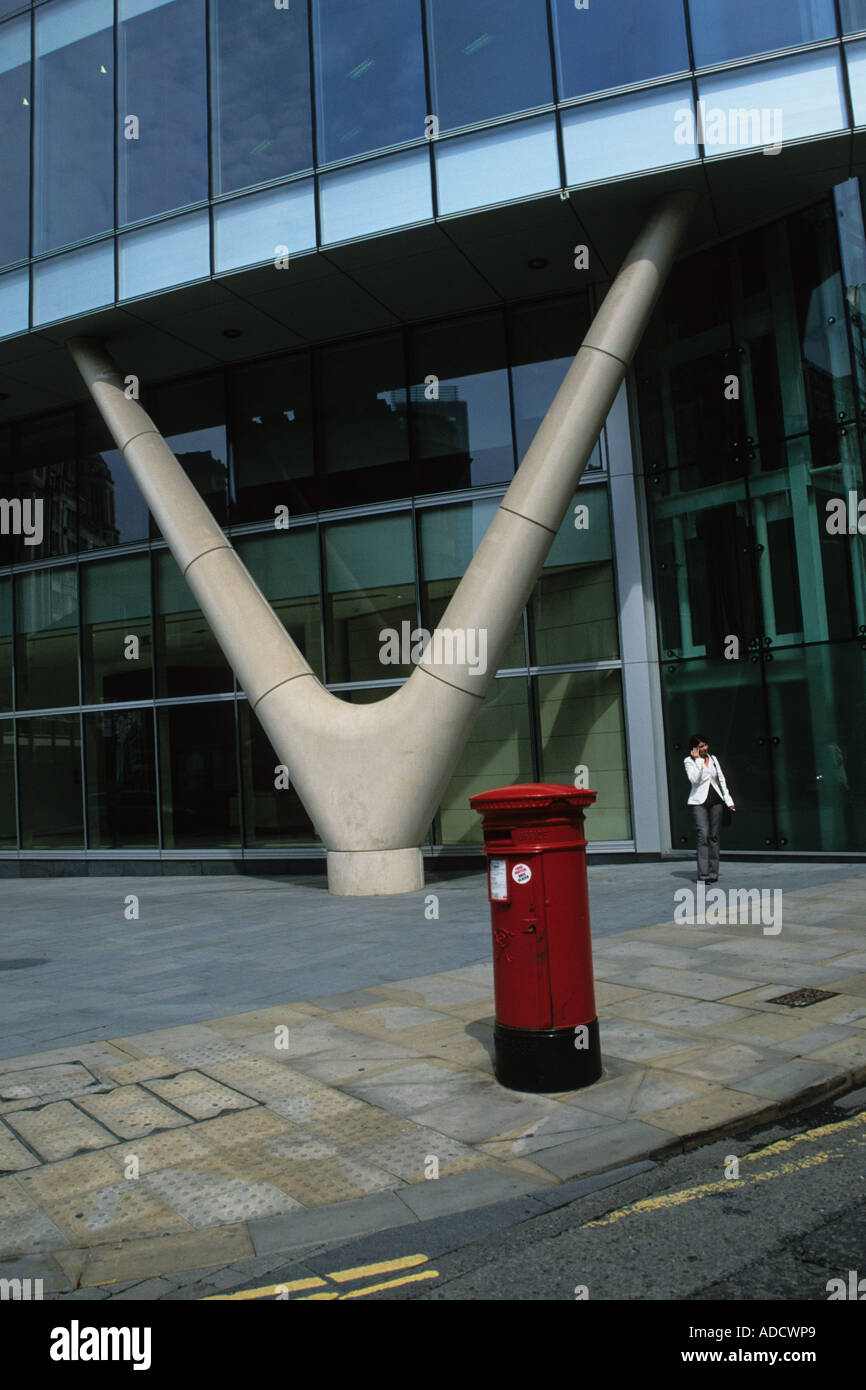 Manchester Architecture And Red Post Box Stock Photo - Alamy