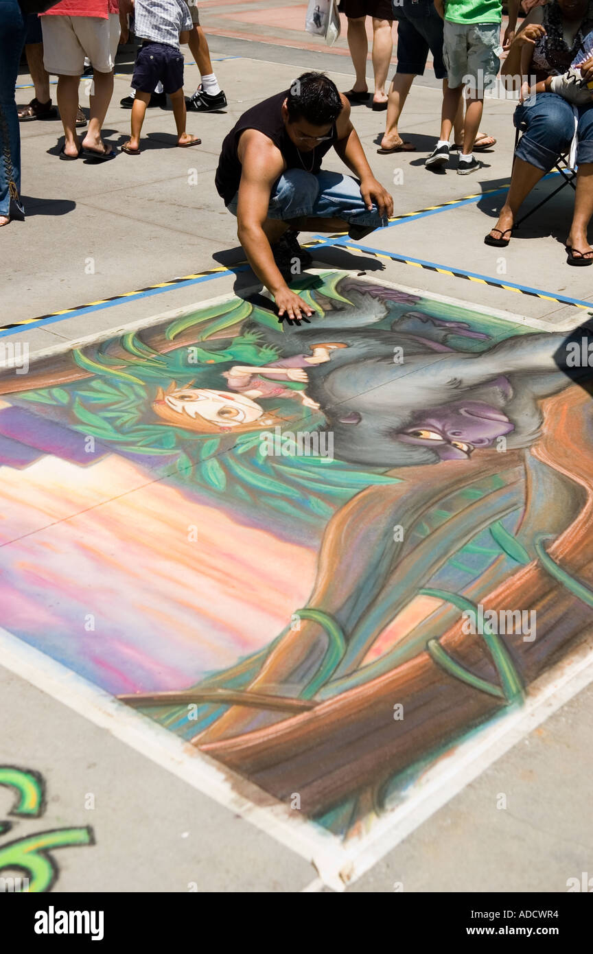 Pasadena Chalk Painting Festival at Paseo Colorado CALIFORNIA Stock ...