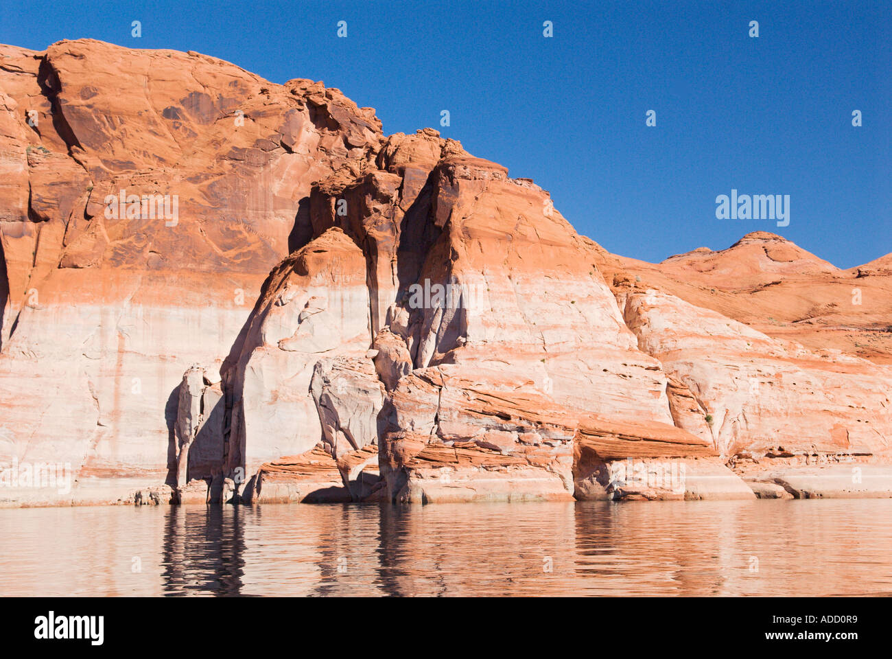 White mineral deposits on sandstone that used to be underwater shows ...