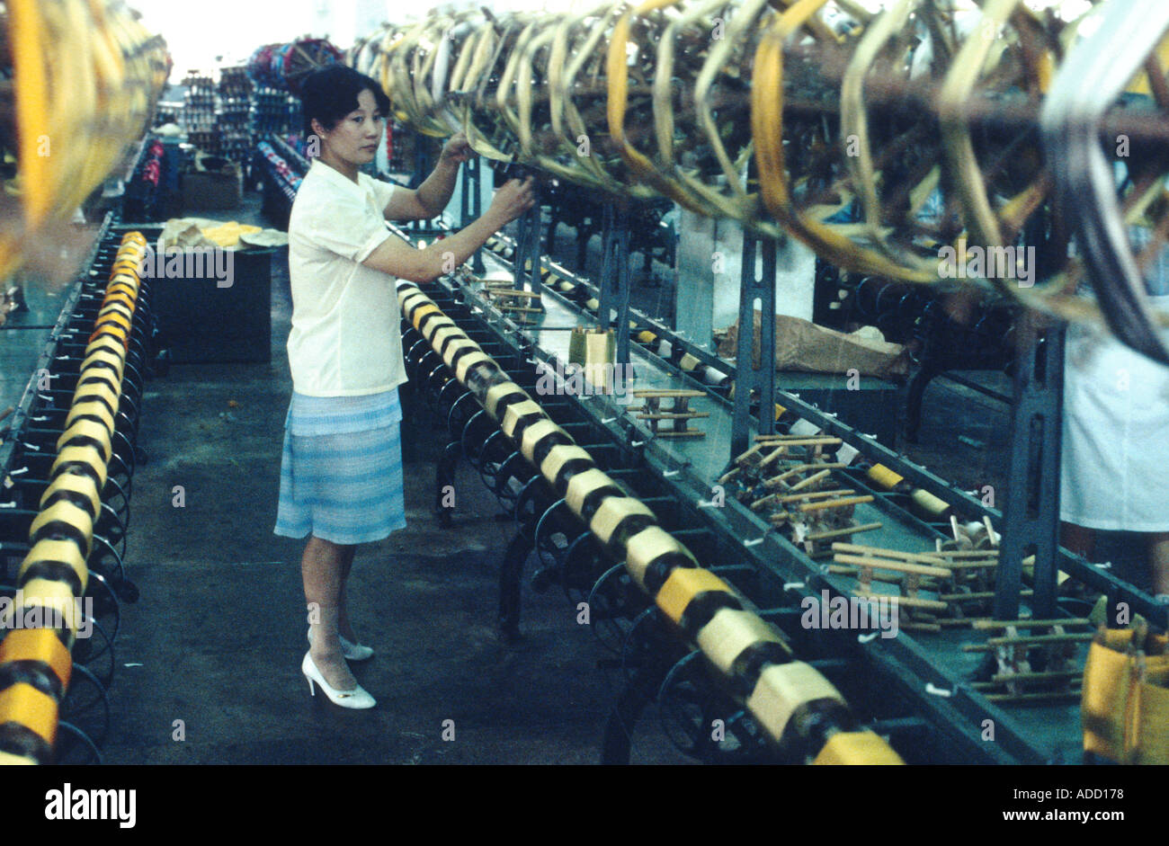 china silk industry weaving mill Stock Photo - Alamy