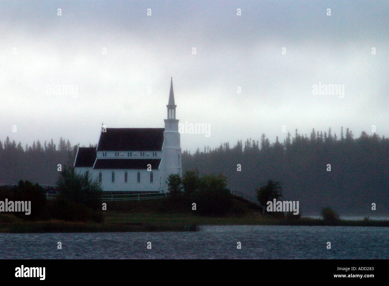 The old mission church across from Stanley Mission in scenic Northern ...