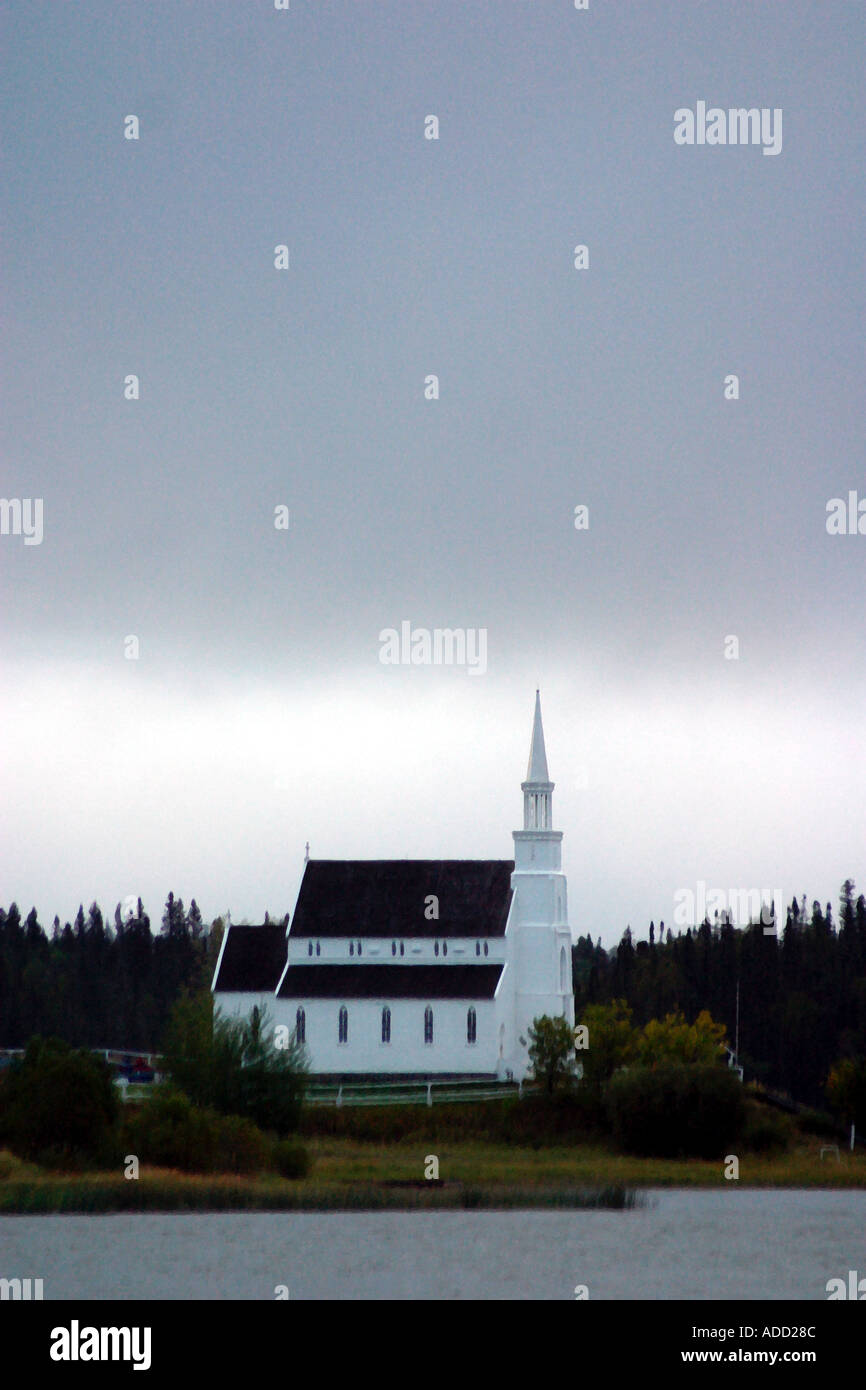 The old mission church across from Stanley Mission in scenic Northern ...