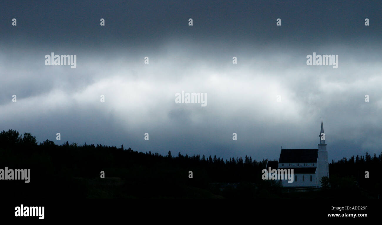 The old mission church across from Stanley Mission in scenic Northern ...