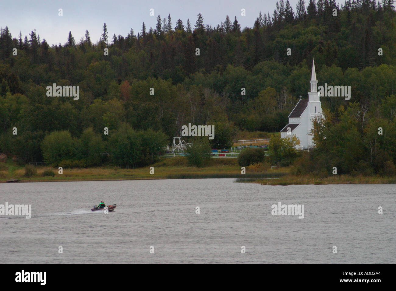 The old mission church across from Stanley Mission in scenic Northern ...