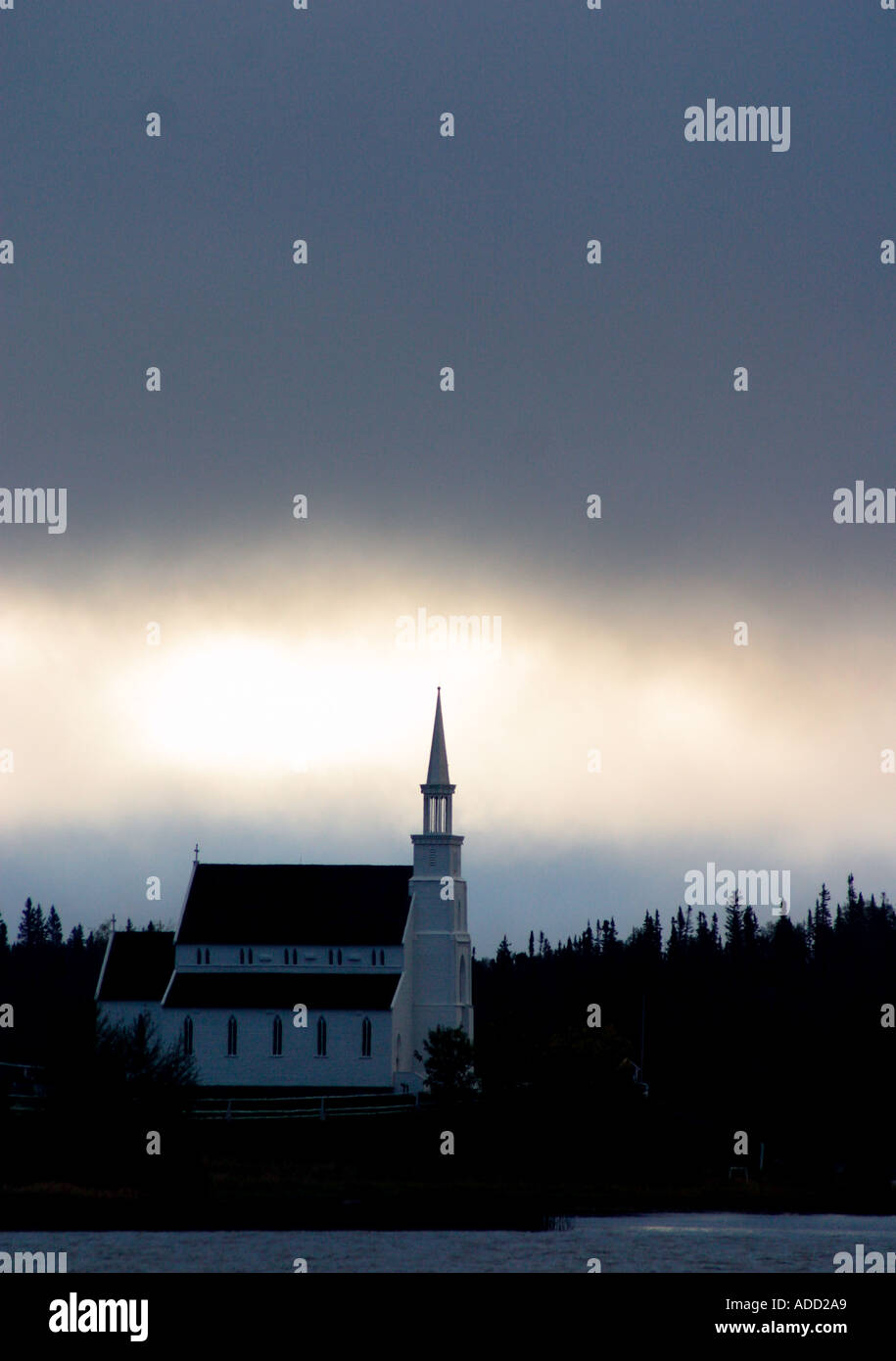 The old mission church across from Stanley Mission in scenic Northern ...
