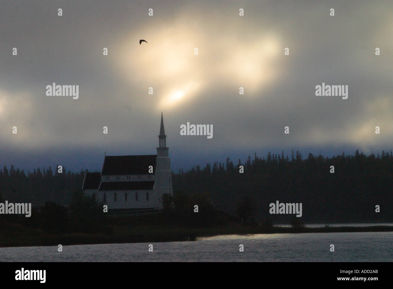 The old mission church across from Stanley Mission in scenic Northern ...