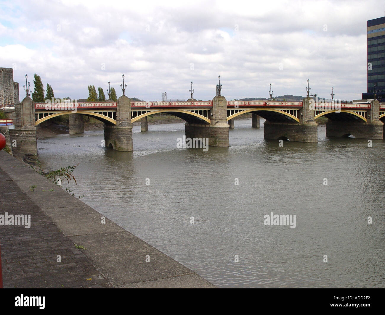 Newport Bridge crossing the River Usk at Newport South Wales GB UK 2003 ...