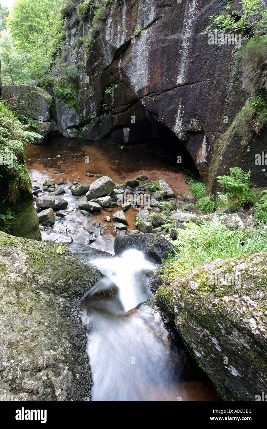 Geological feature of Burn O' Vat near Dinnet, Aberdeenshire, Scotland ...