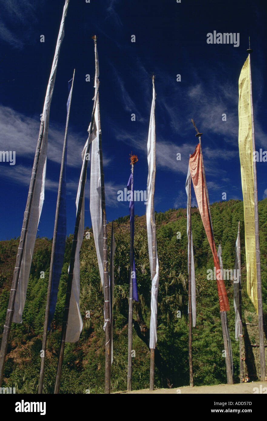 Prayer flag poles hi-res stock photography and images - Alamy