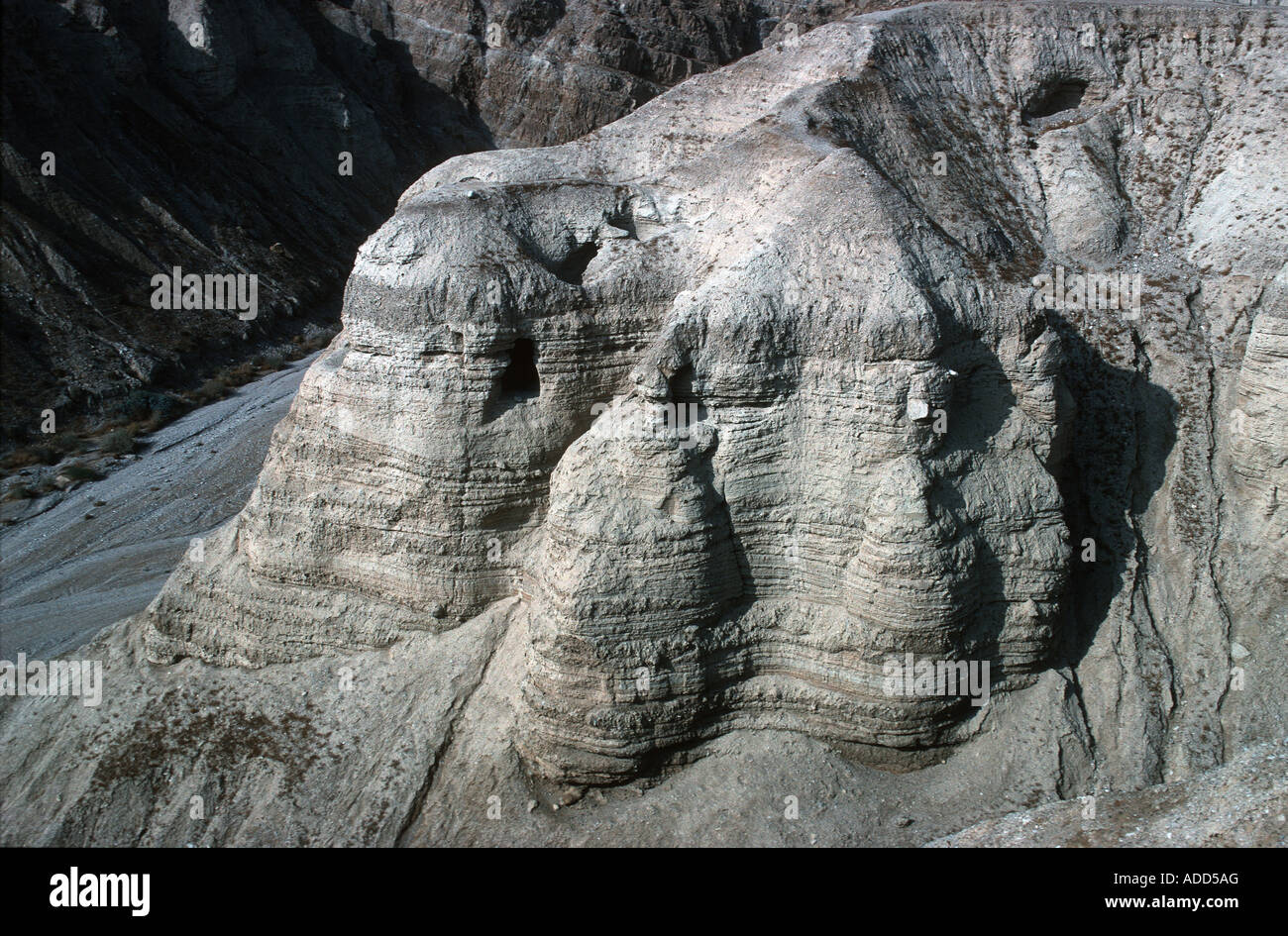 Qumran site of the discovery of the Dead Sea Scrolls near the Dead Sea ...