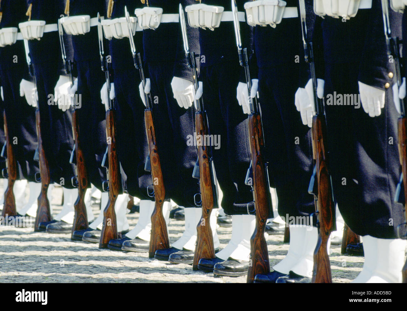 American Soldier Standing At Attention