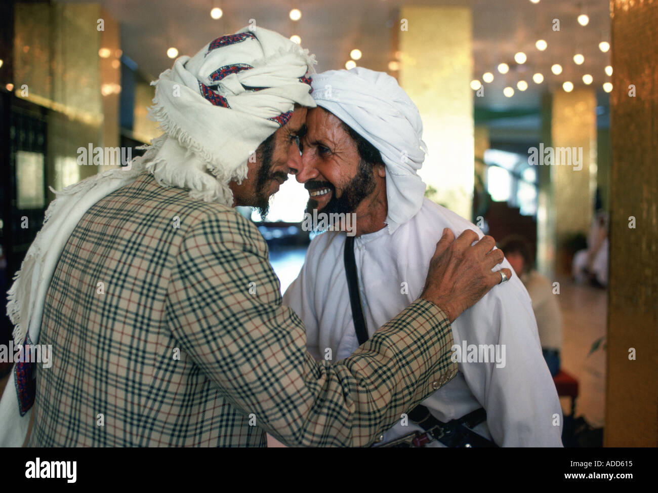 Two arab men greeting hi-res stock photography and images - Alamy