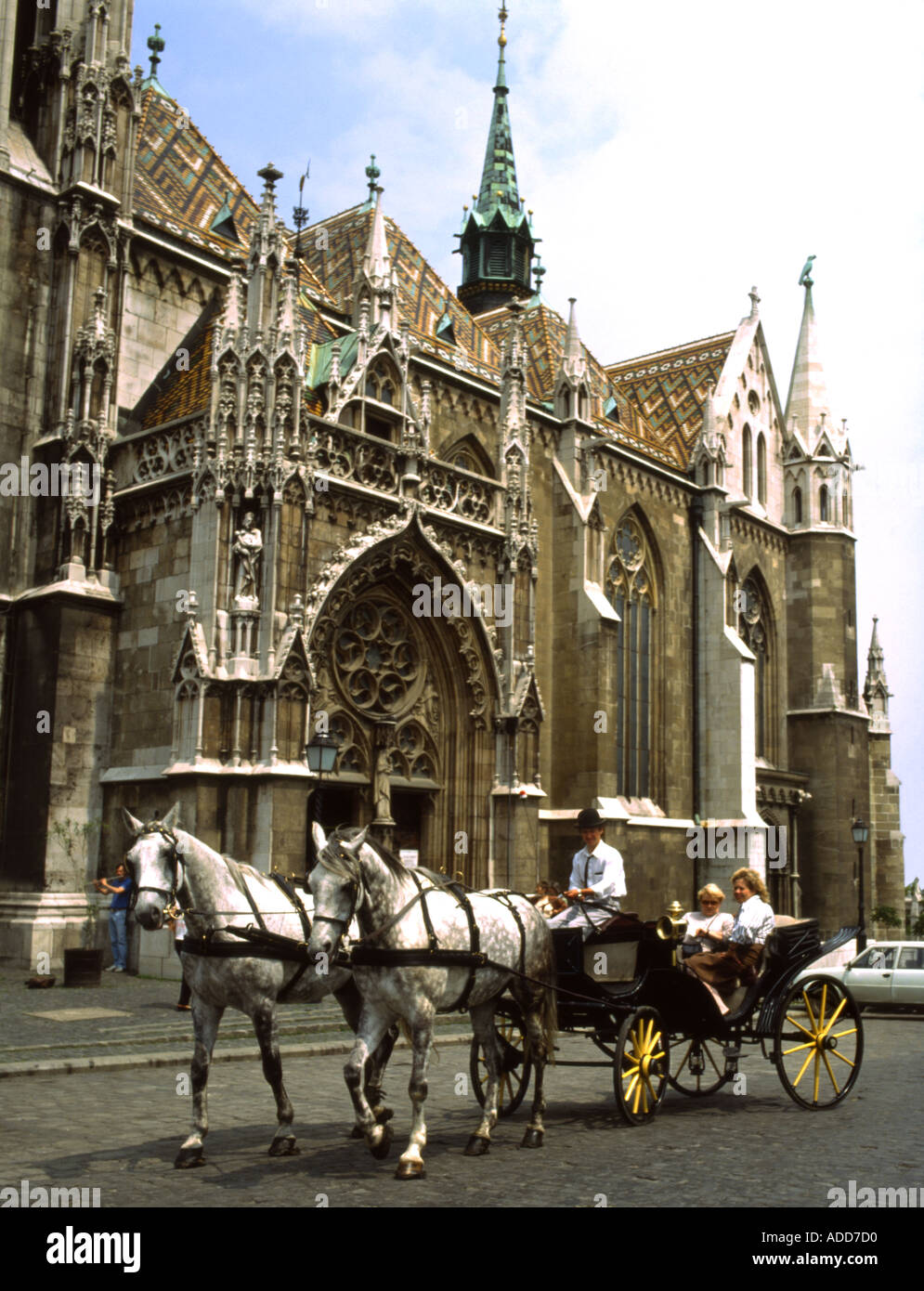 Hungary Budapest Horse Carriage by Matthias church Stock Photo - Alamy