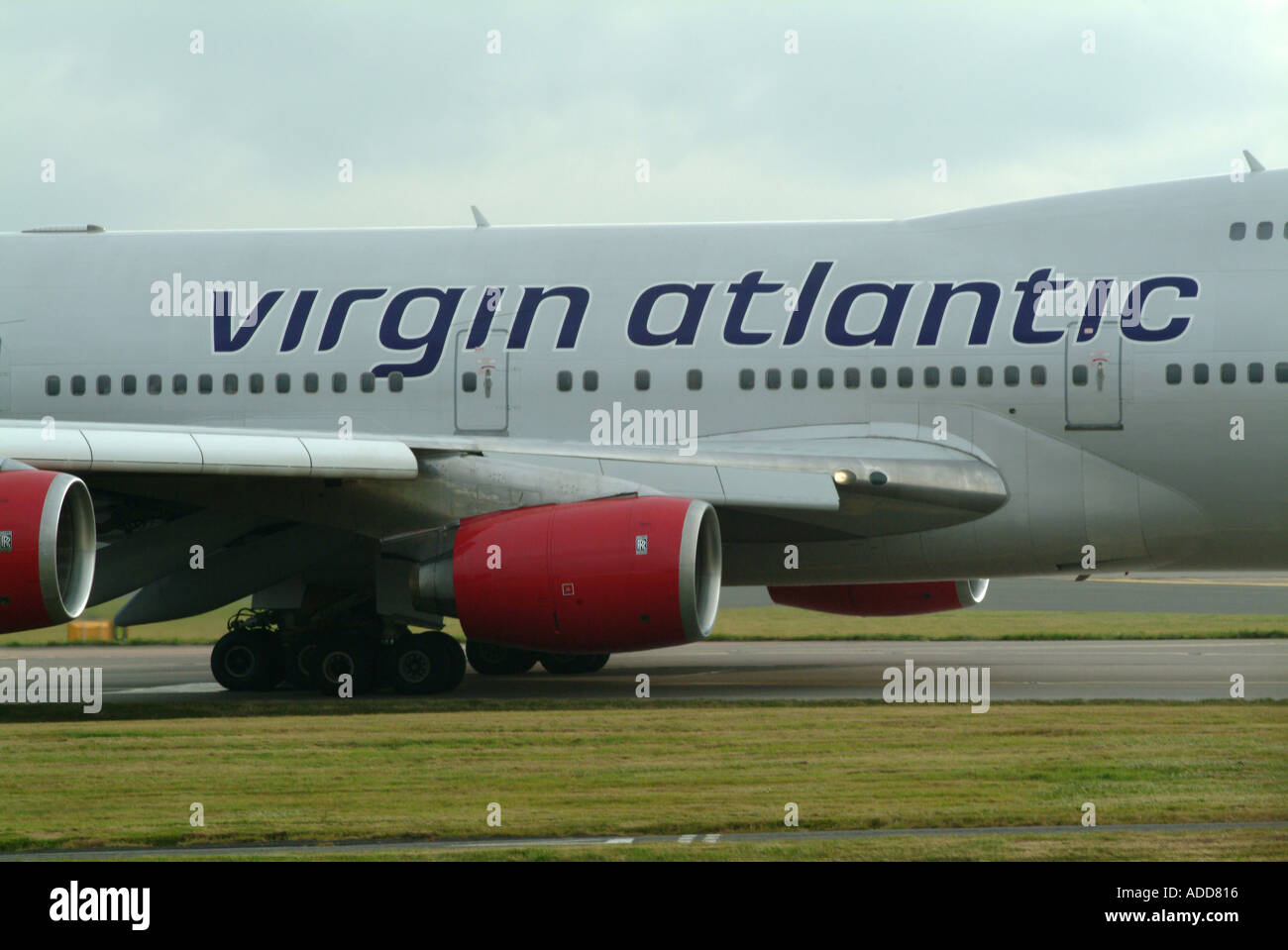 Mid and Wing Section of Virgin Atlantic Boeing 747 Taxiing for ...