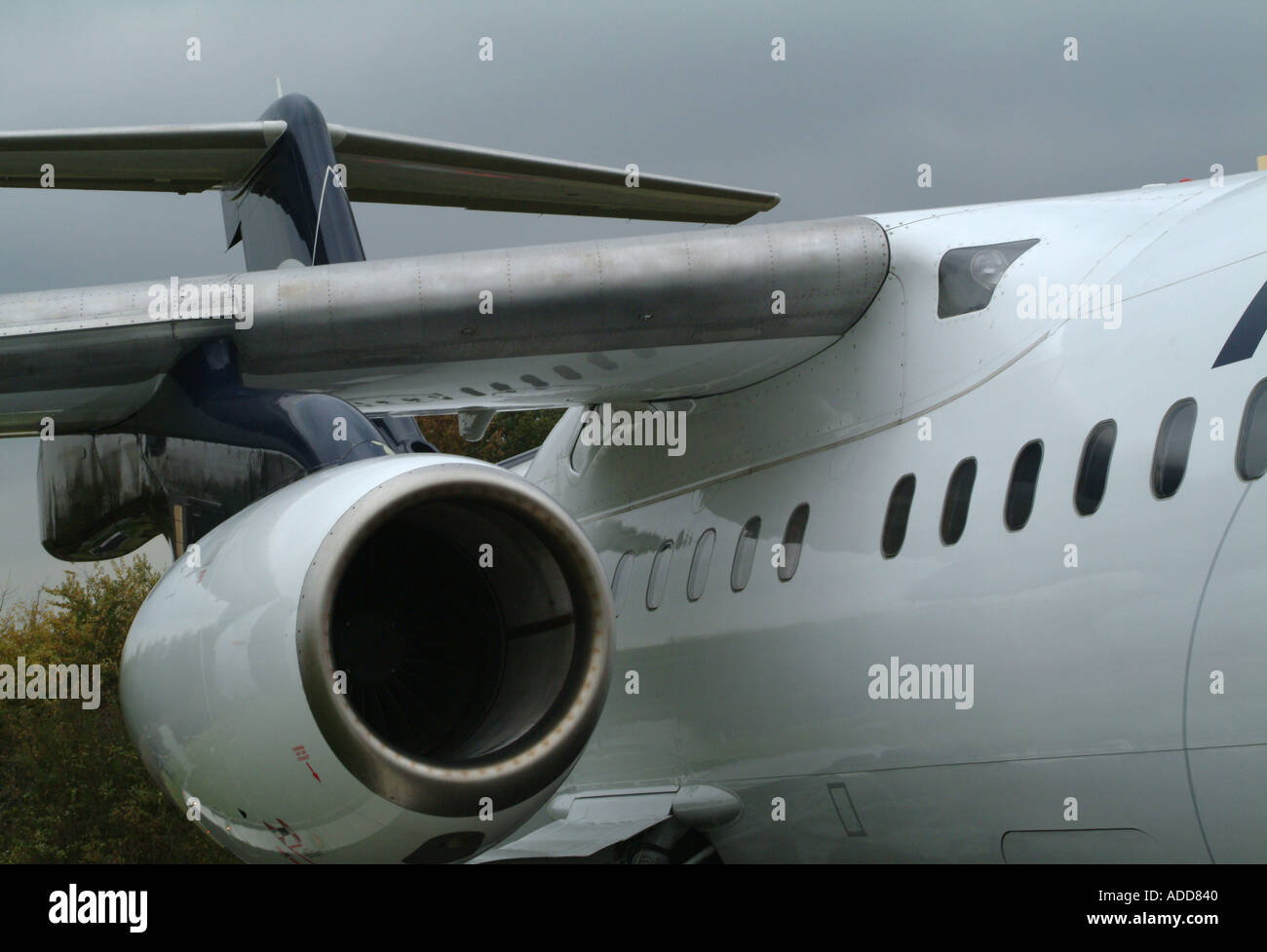 BAe Avro RJ100 Airliner on Static Display at Manchester Airport England ...