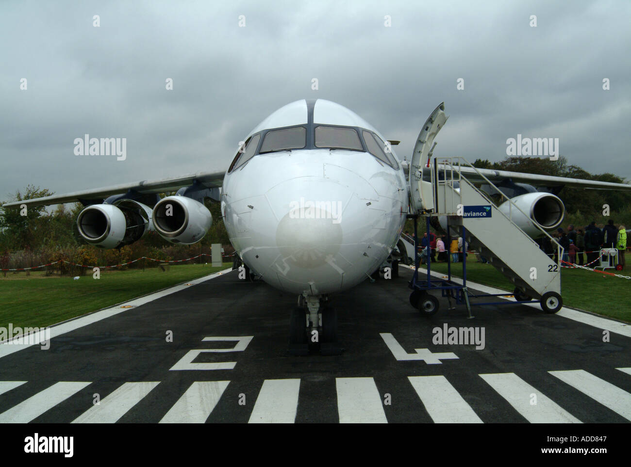 BAe Avro RJ100 Airliner on Static Display at Manchester Airport England ...