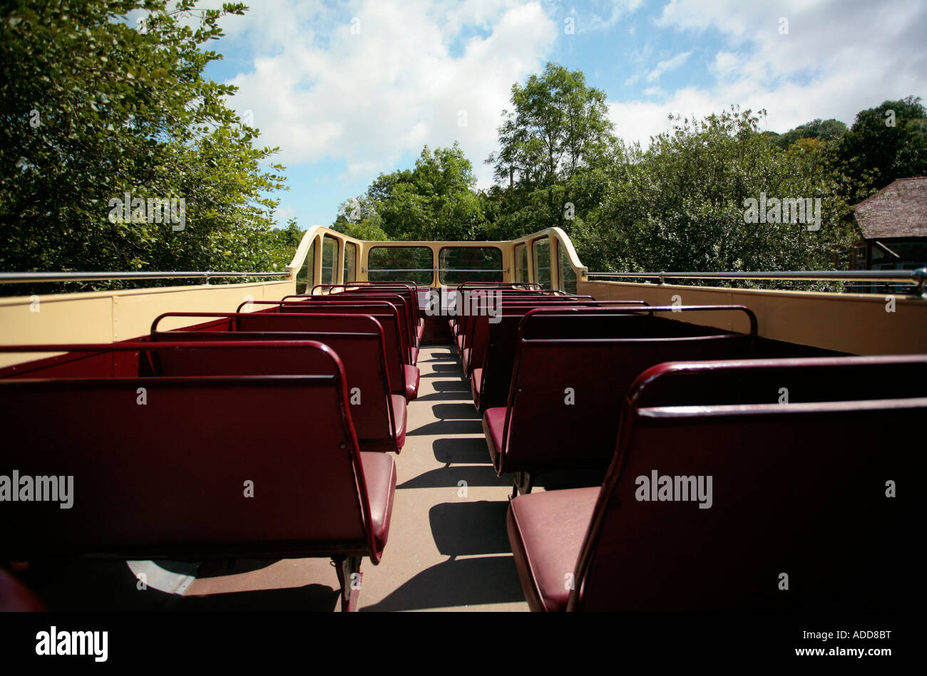 Top deck of English open top double decker bus at Amberley Working ...