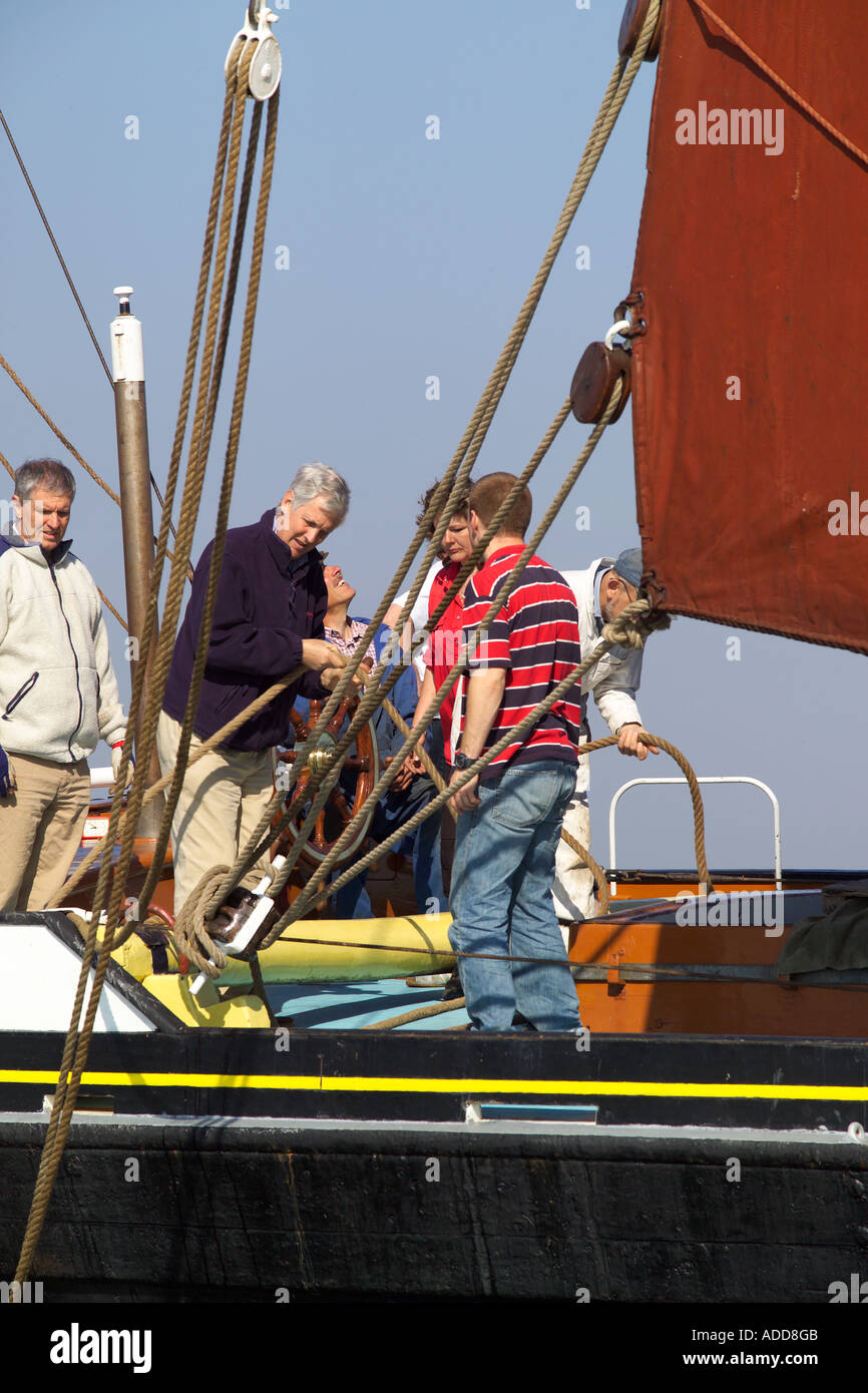 crew onboard Thames sailing Barge the Mirosa Medway Thames Barge Race ...