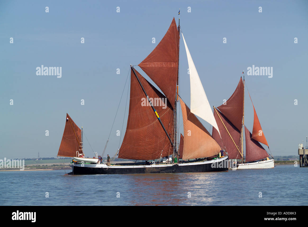 Thames sailing Barge the Decima and the Reminder Medway Thames Barge Race 2006 river Medway Kent ...