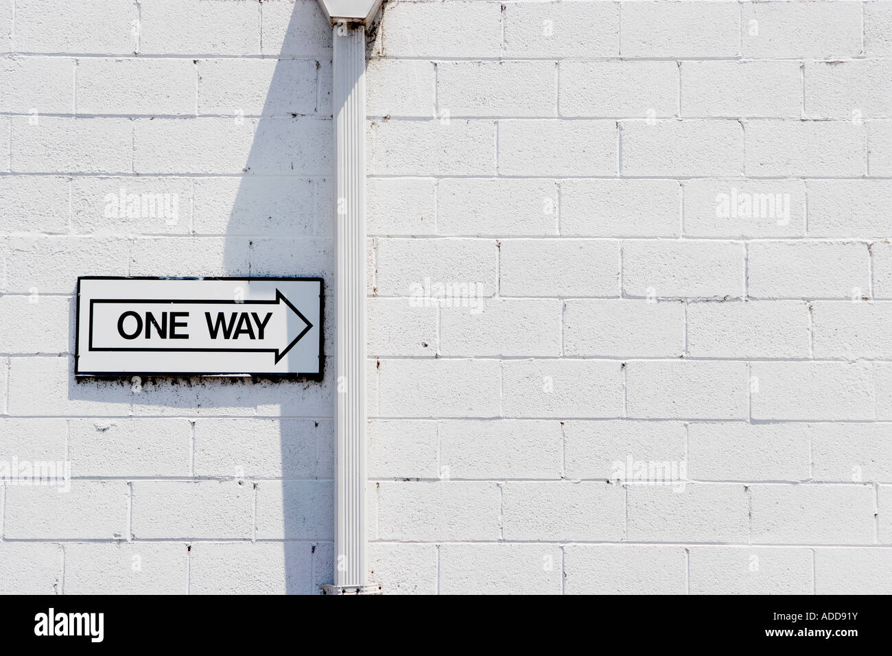 graphic horizontal image of one way sign Stock Photo - Alamy