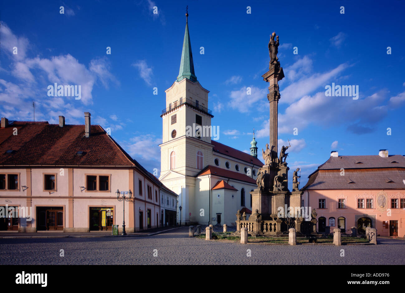 Main Square and Church at Rokycany near Plzen Czech Republic Stock ...