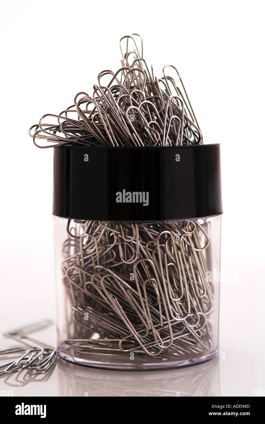 Paper clips in magnetic holder Stock Photo - Alamy