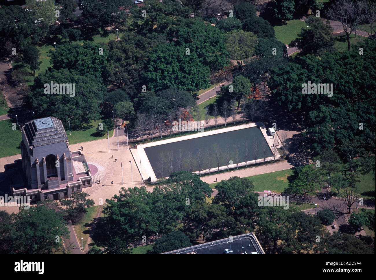 Anzac Memorial Pool of Reflection Hyde Park Sydney Australia aerial ...