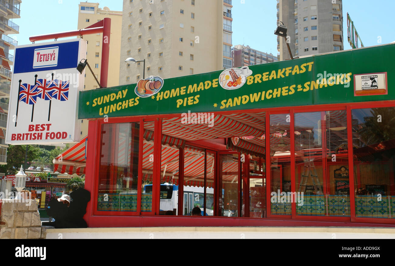British cafe benidorm spain hi-res stock photography and images - Alamy
